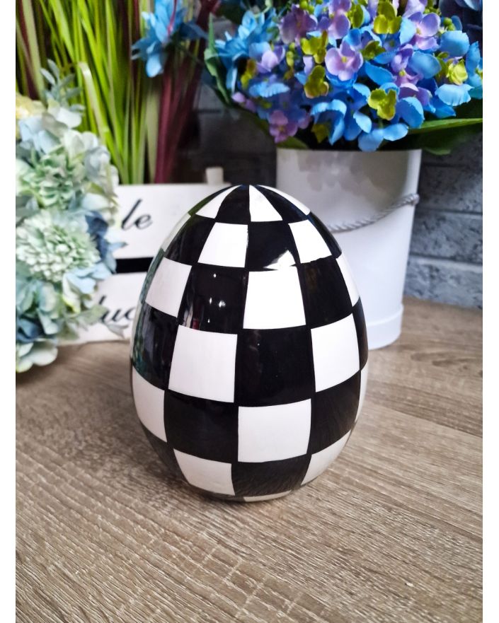FIGURA CERAMICZNA - JAJKO PISANKA W KRATKĘ - Sklep Maja Centrum